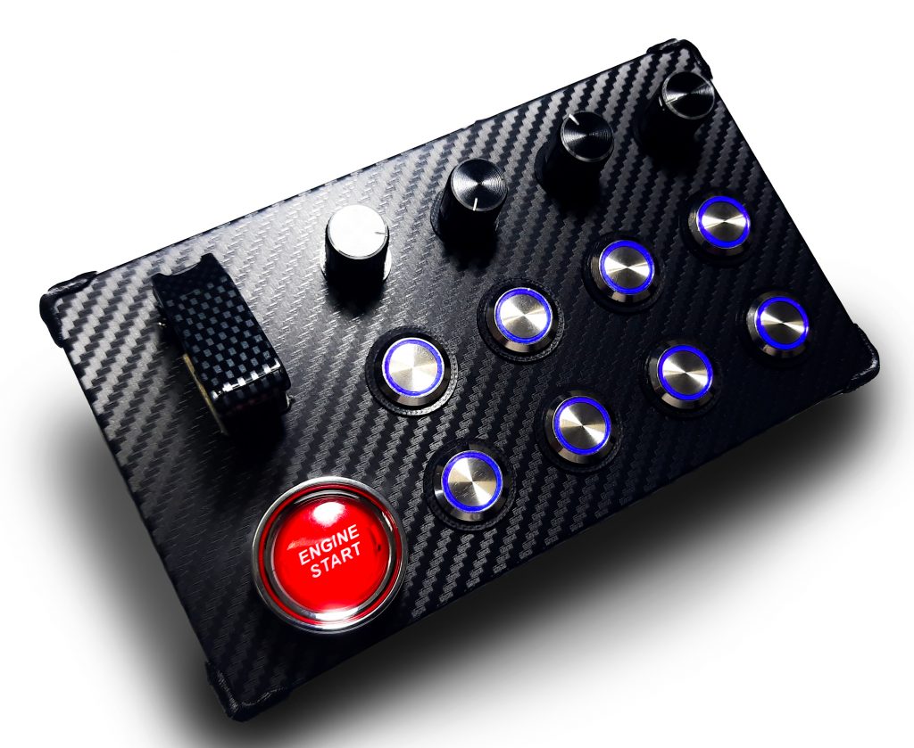 Button Box Sim Racing Luminous Metal Push Buttons PC USB Plug & Play Start Toggle Light ...